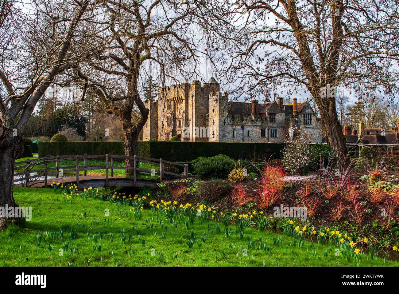 Hever Castle and Gardens in February, Hever, Kent England Stock Photo ...