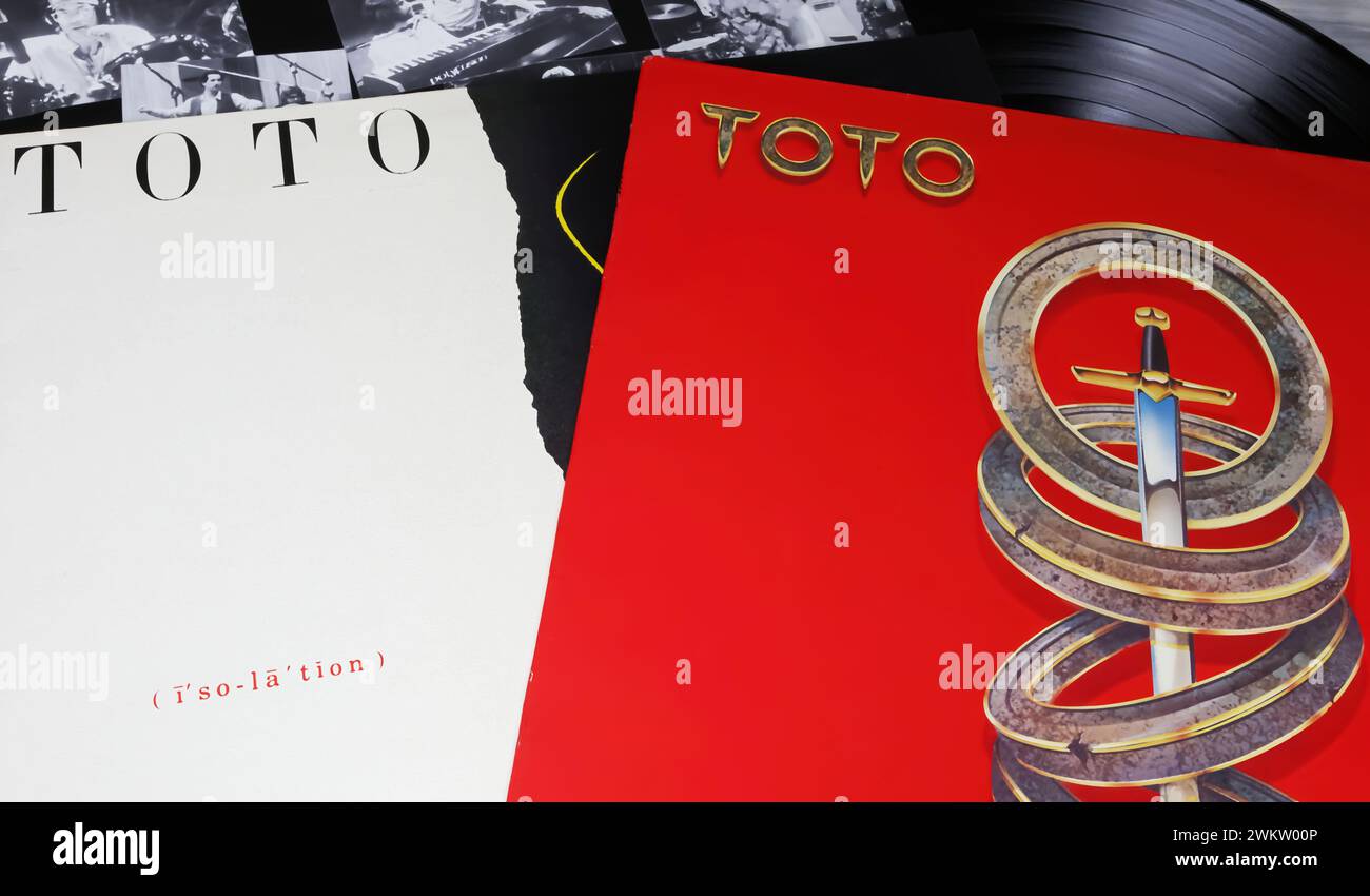 Viersen, Germany - January 9. 2024: Closeup of american rock band Toto ...