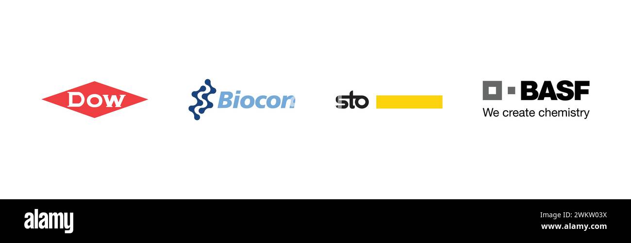 Sto, Dow Chemical Company, Biocon, BASF,Popular brand logo collection ...