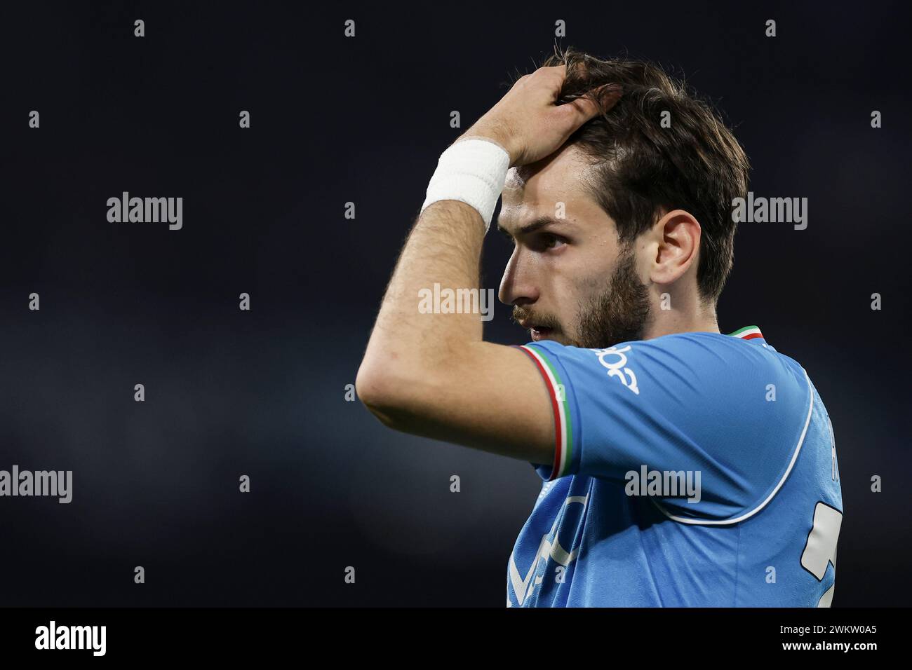 SSC Napoli’s forward Khvicha Kvaratskhelia looks dejected during the ...