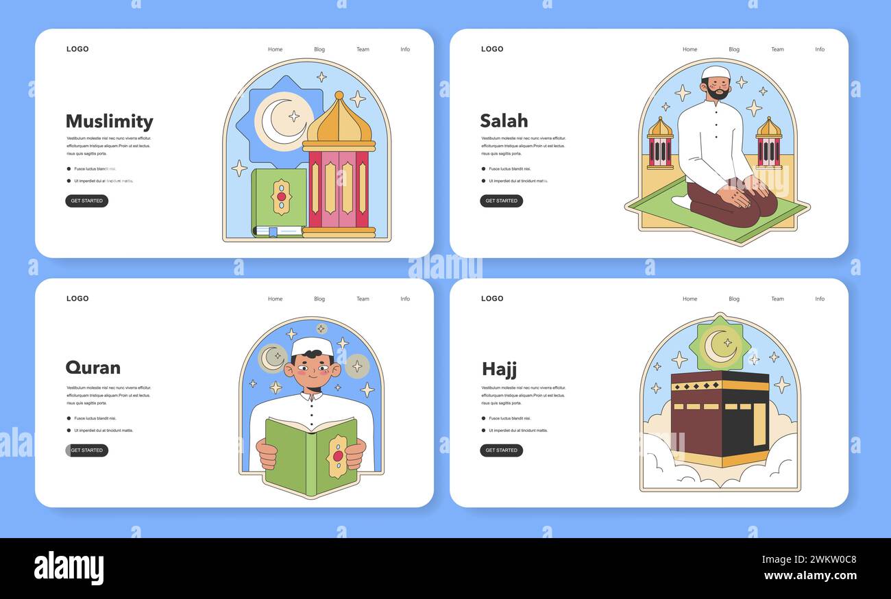 Muslimity digital illustrations for web. Showcases the pillars of Islam ...