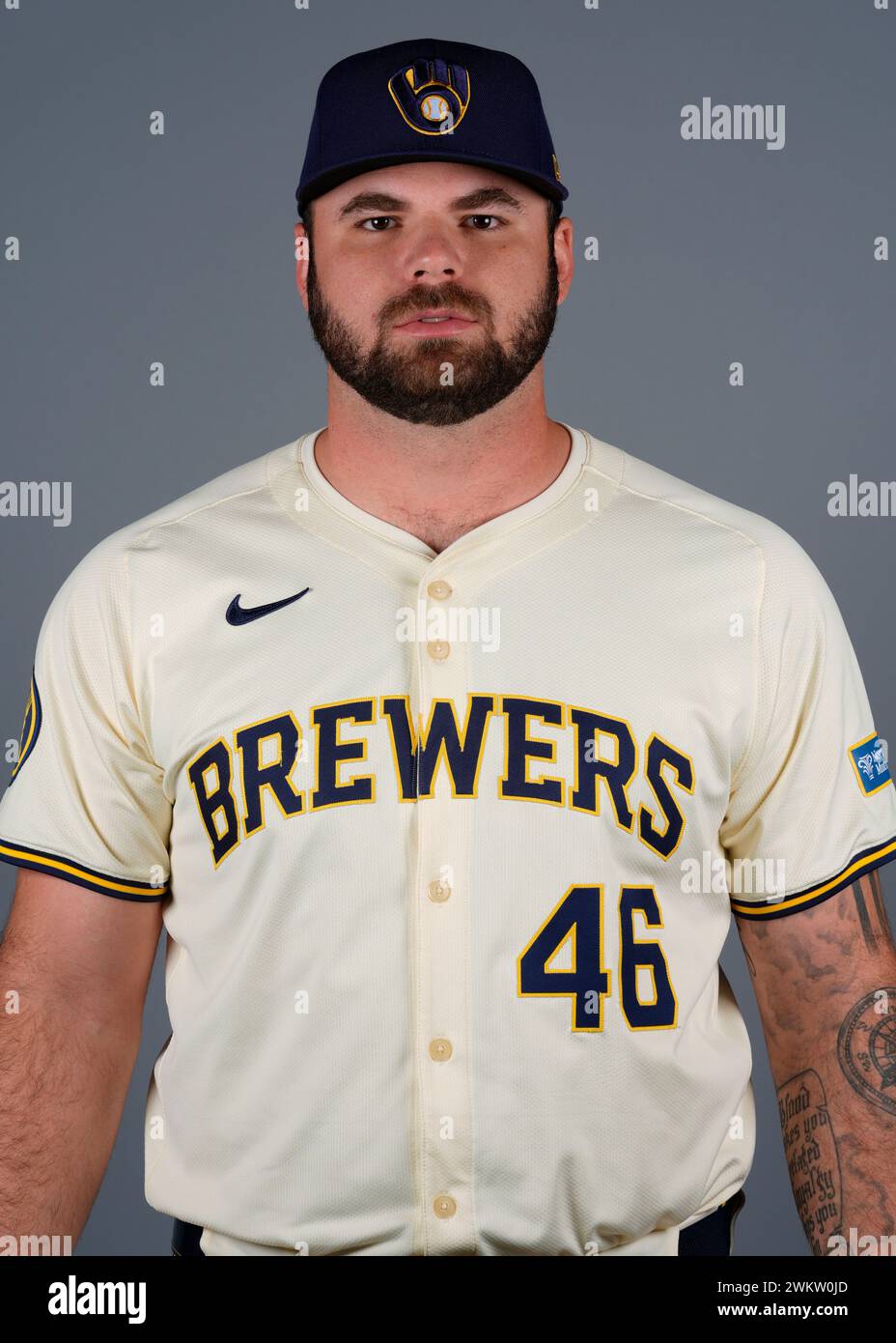 This is a 2024 photo of Bryse Wilson of the Milwaukee Brewers baseball ...