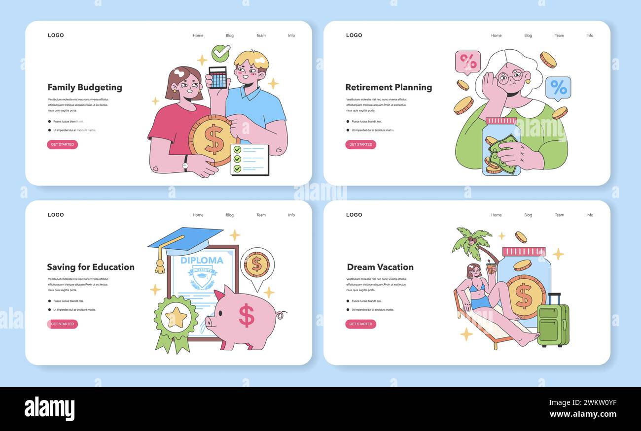 Life's Moments set. Illustrates financial planning across life stages ...