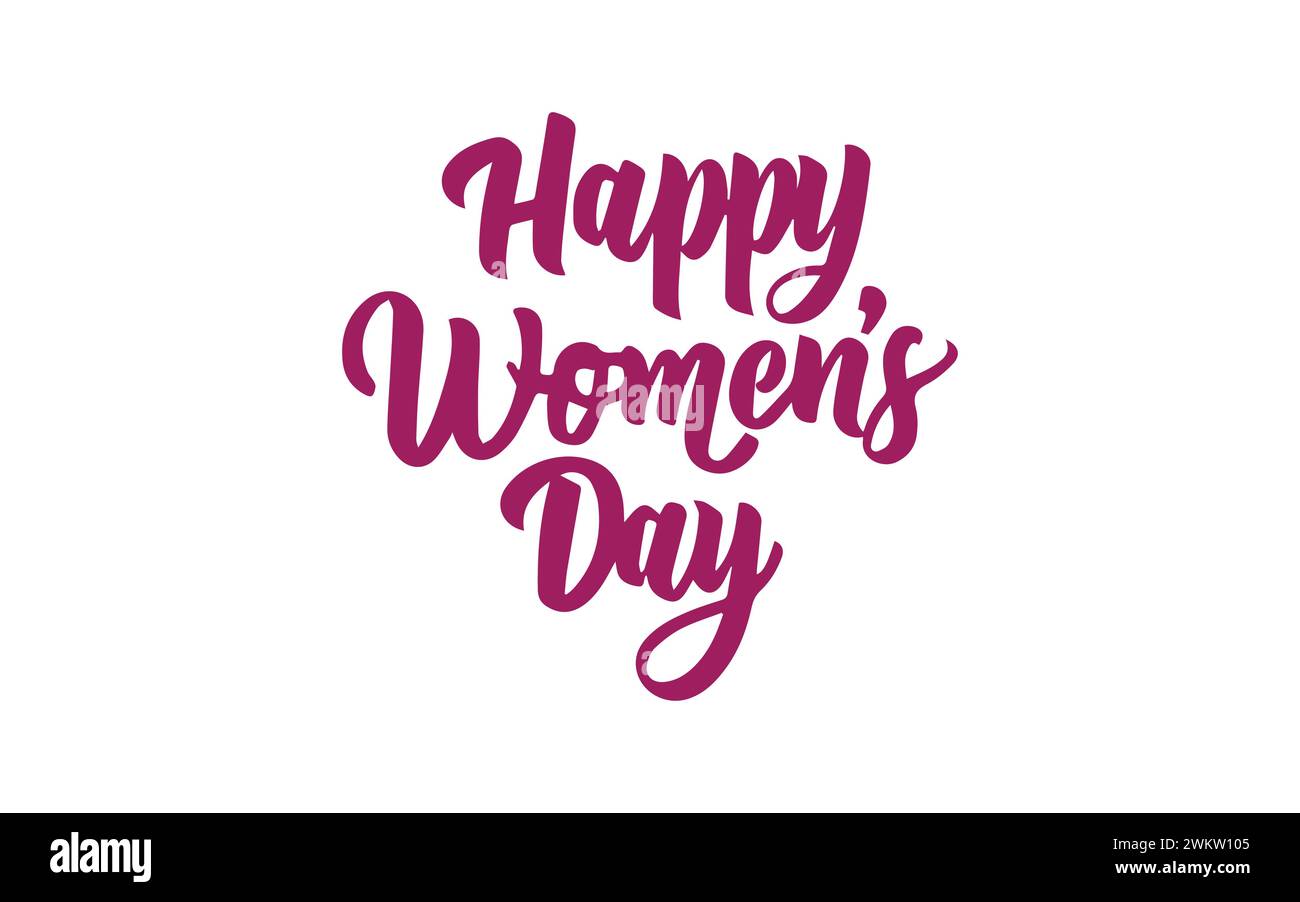 Happy Women’s Day calligraphy lettering isolated on white Background ...