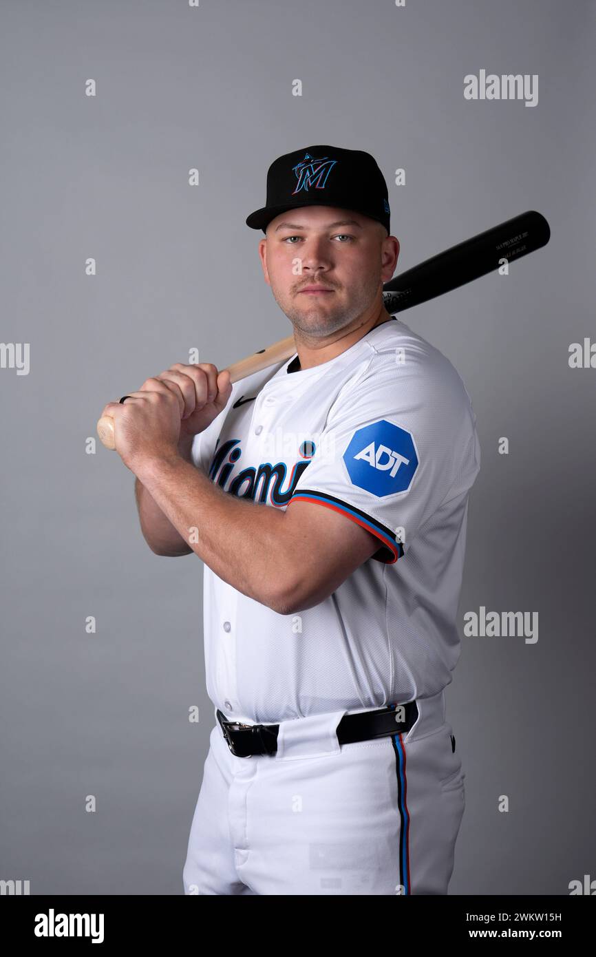 This is a 2024 photo of Jake Burger of the Miami Marlins baseball team ...