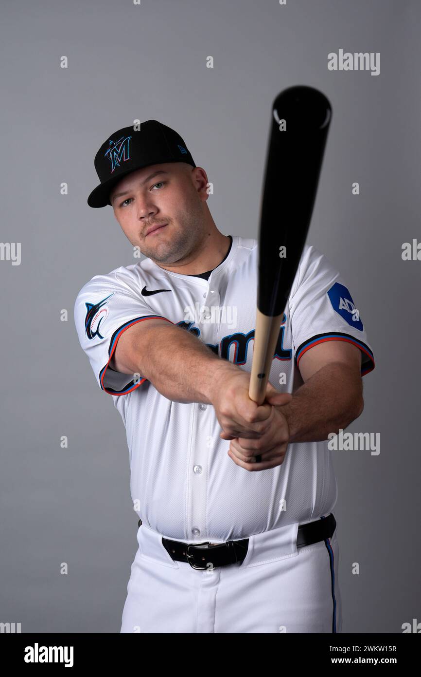 This is a 2024 photo of Jake Burger of the Miami Marlins baseball team ...
