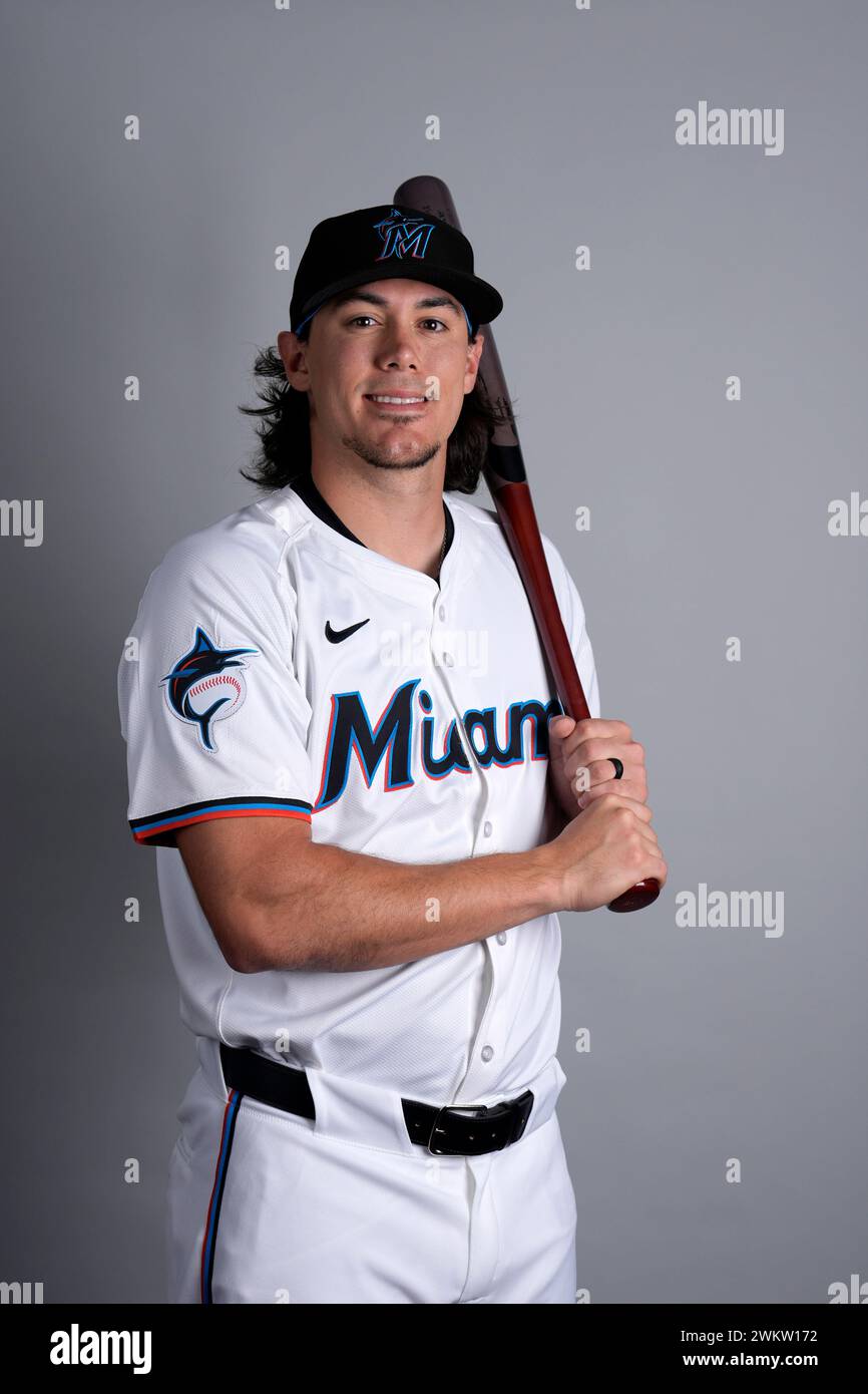 This is a 2024 photo of Tristan Gray of the Miami Marlins baseball team ...
