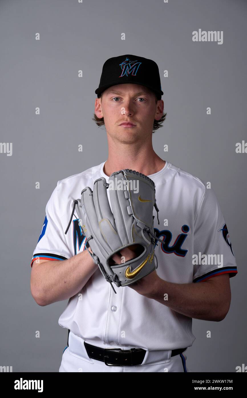 This is a 2024 photo of Max Meyer of the Miami Marlins baseball team ...