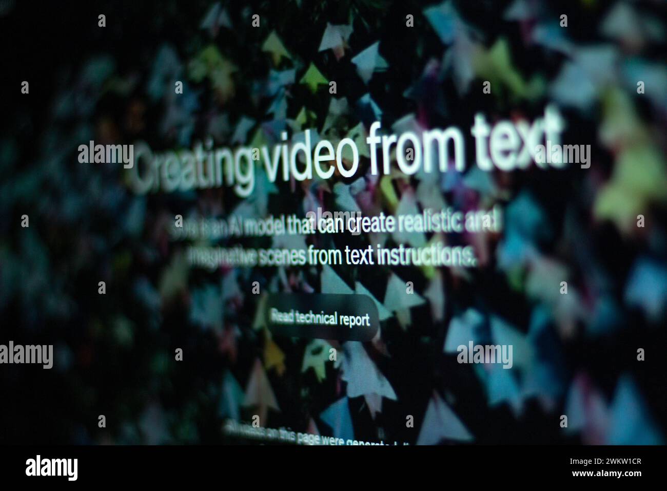 OpenAI distortion website display Description of Sora's text-to-video ...