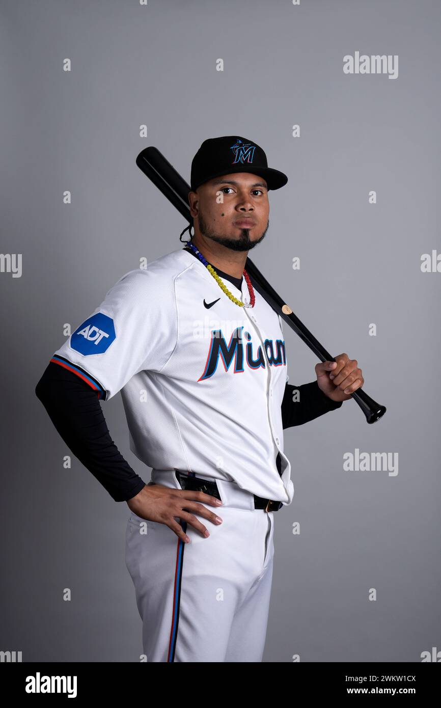 This is a 2024 photo of Luis Arraez of the Miami Marlins baseball team ...