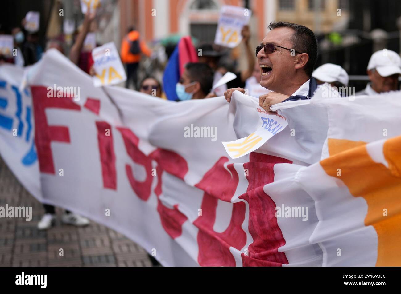 Supporters of Colombian President Gustavo Petro rally outside the ...