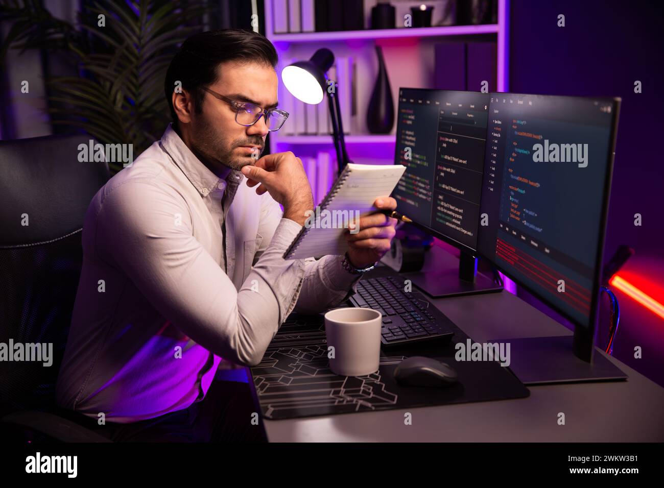 Smart It Developer Working On Software Development Coding On Pc Screen