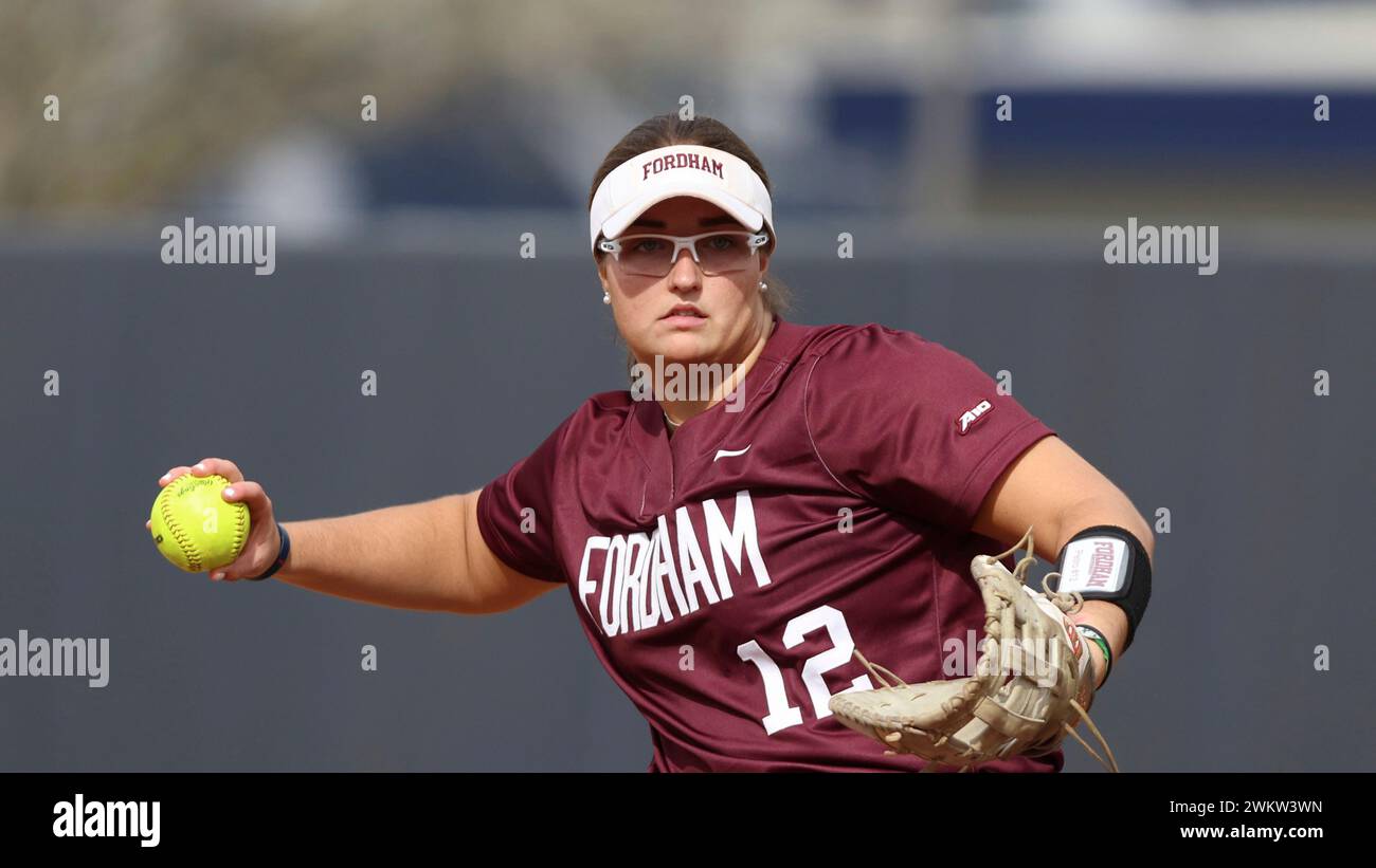 Fordham infielder Julia Petrovich (12) in action during an NCAA ...