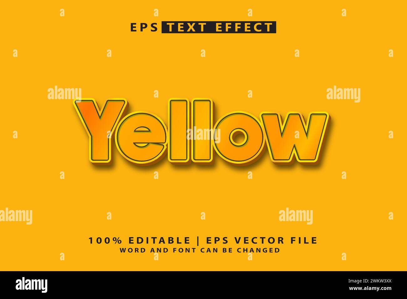 Editable 3d text effect Stock Vector Image & Art - Alamy