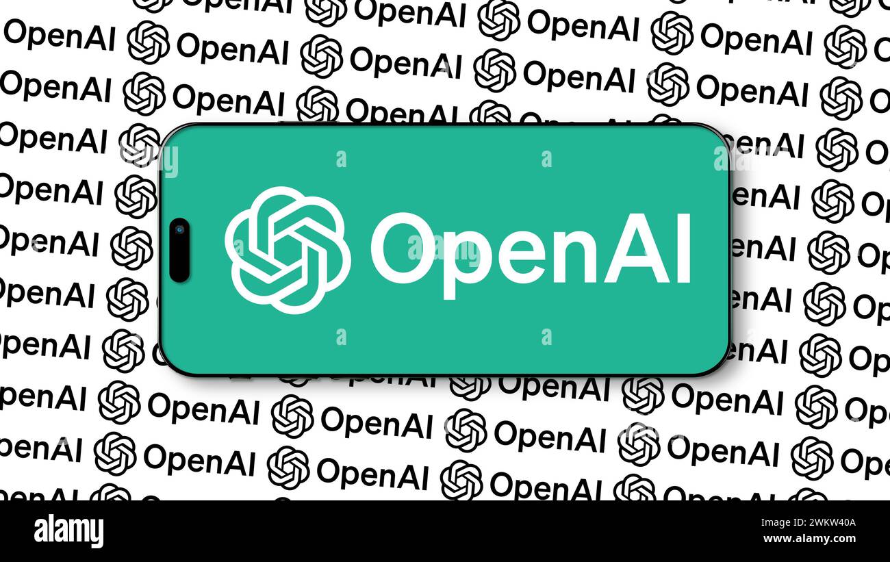 Istanbul, Turkey - 19 Feb 2024: OpenAI logo on smartphone screen over a ...