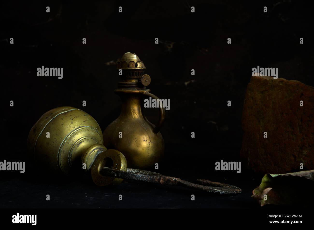 still life composition in low key and flemish style Stock Photo - Alamy