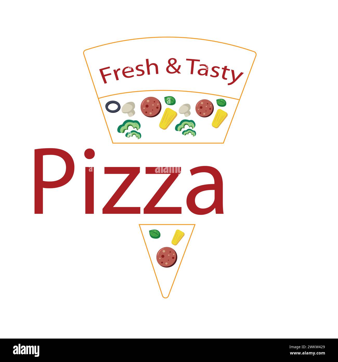 Pizza slice logo Cut Out Stock Images & Pictures - Alamy