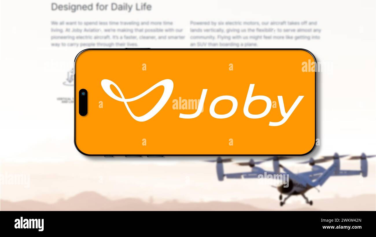 Istanbul, Turkey - 19 Feb 2024: Joby logo on smartphone screen with its ...