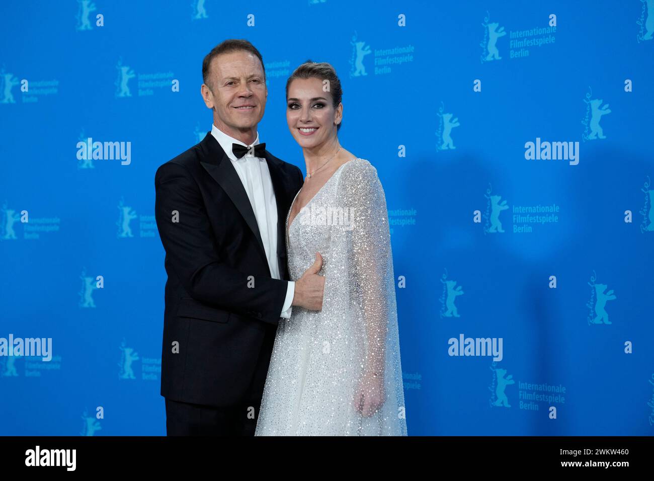 Actors Rocco Siffredi, left, and Rosa Caracciolo, right, pose for media ...