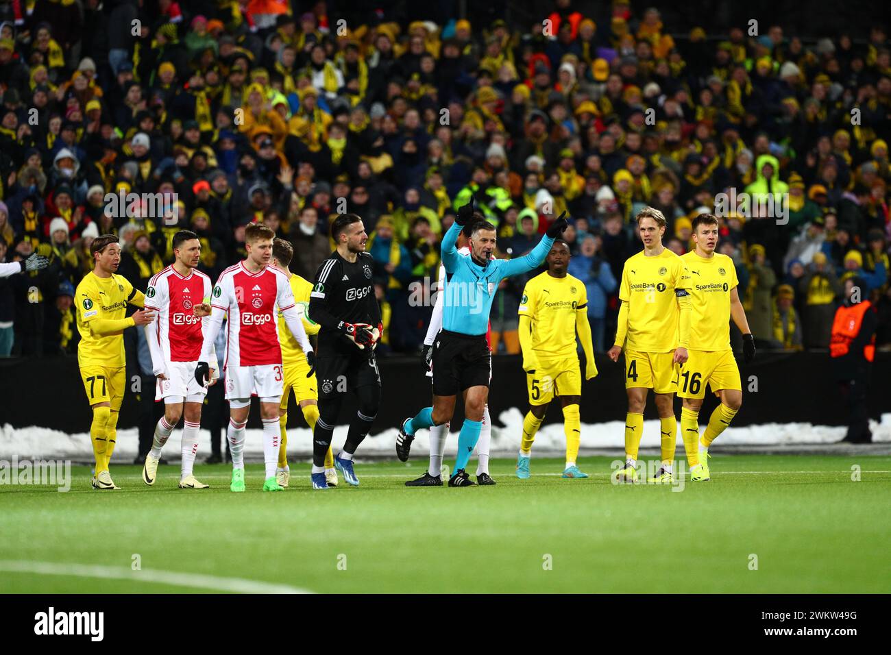 Bodø 20240222.The referee will check VAR after a potential penalty ...