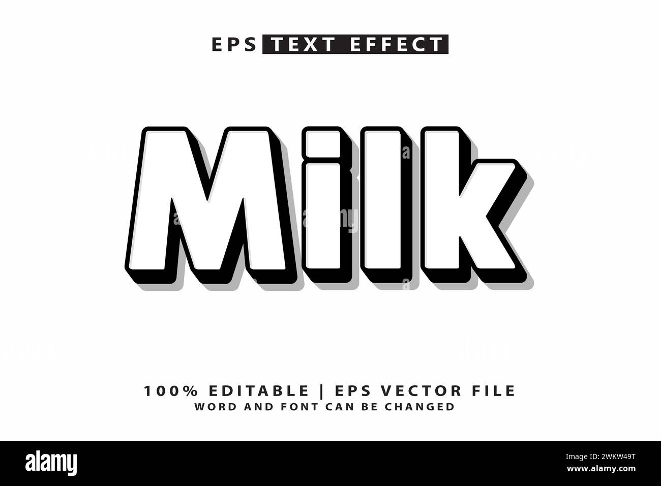 Editable 3d text effect Stock Vector Image & Art - Alamy