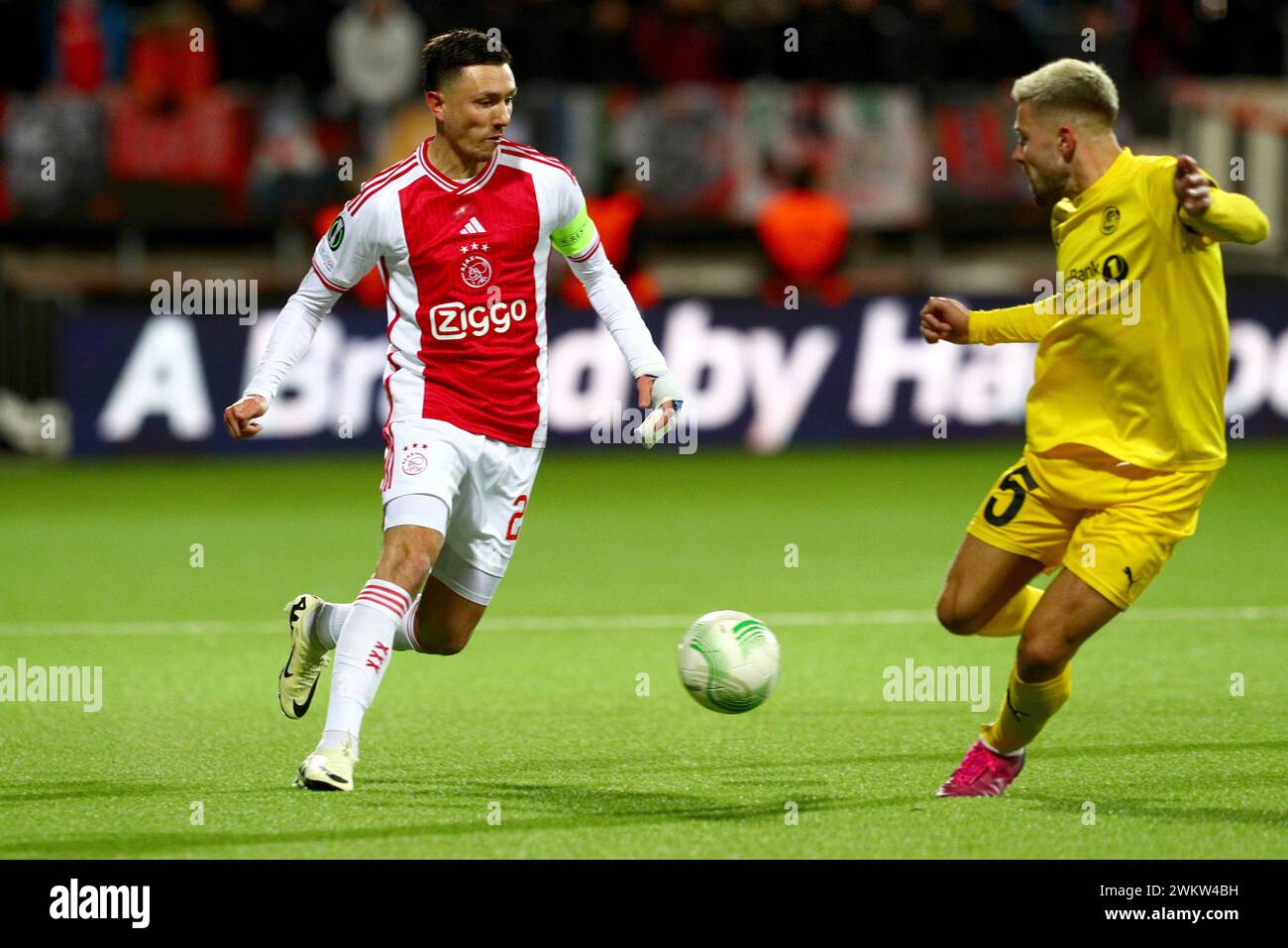 Bodø 20240222.Ajax's Steven Berghuis in a duel with Bodø/Glimt's ...