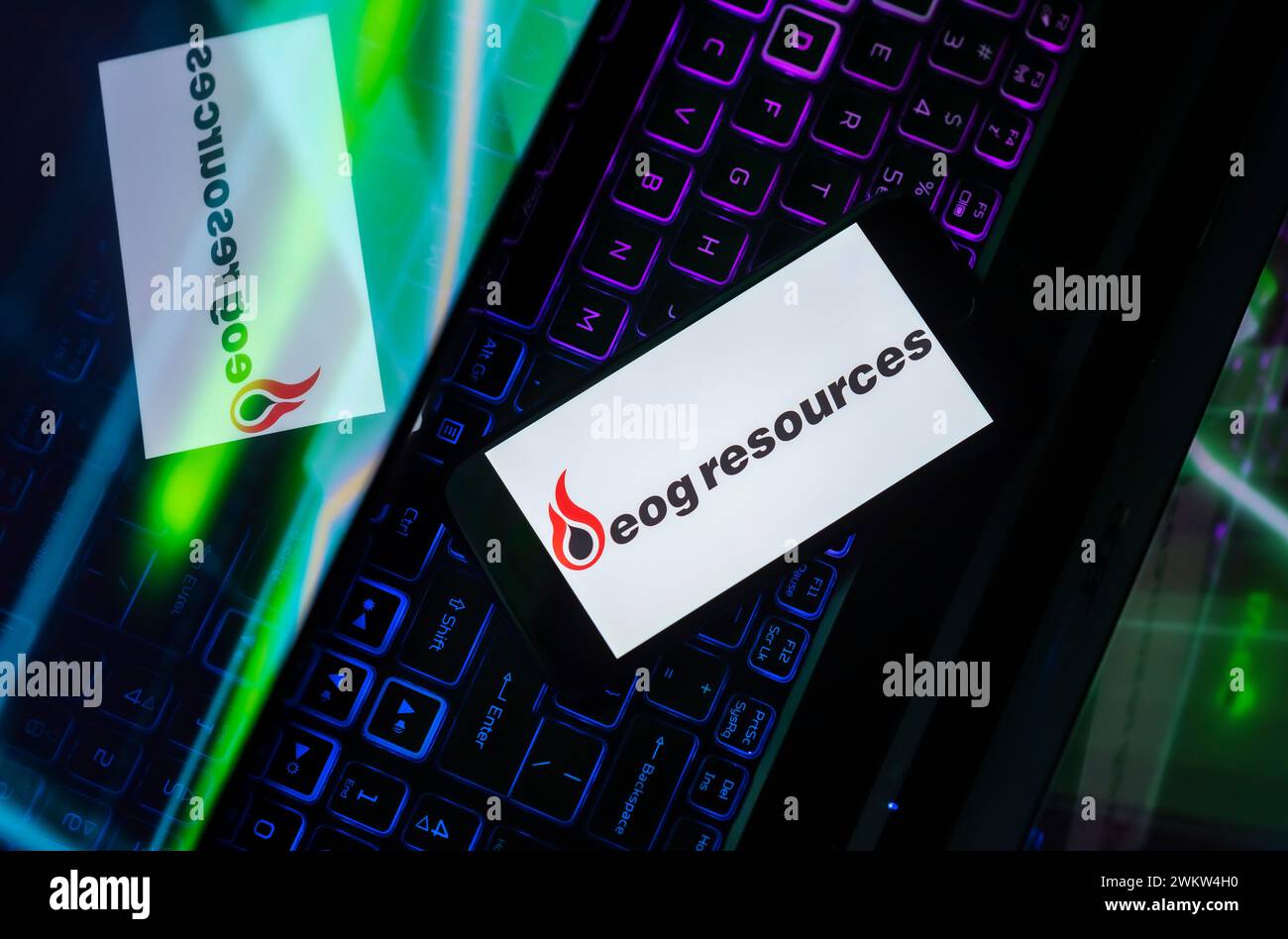 In this photo illustration, the Eog resources logo is seen displayed on ...