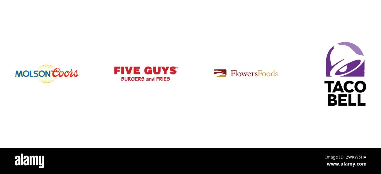 Five Guys, Molson Coors, Flowers Foods, Taco Bell. Collection of top ...