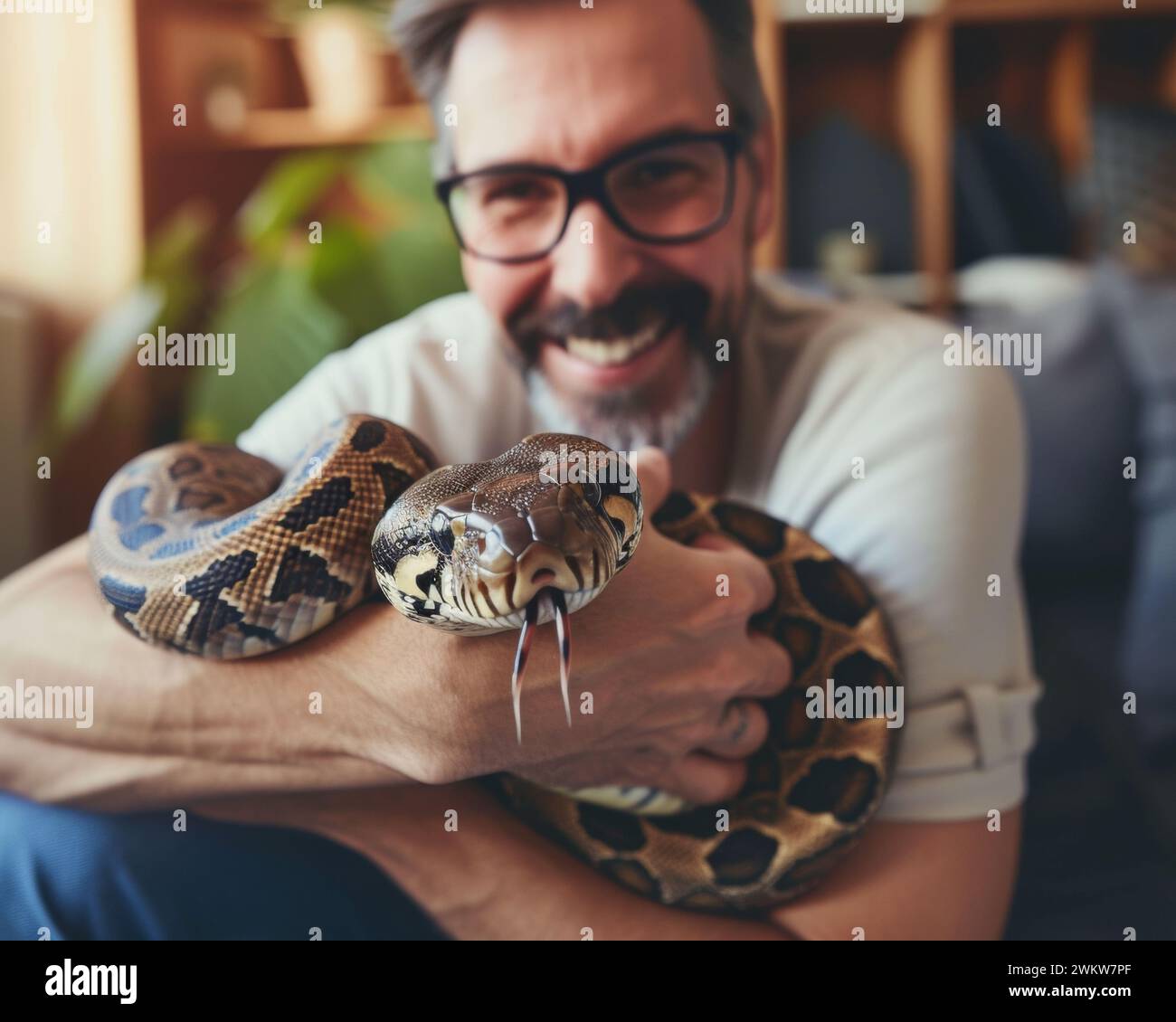 Man holding a snake hi-res stock photography and images - Alamy
