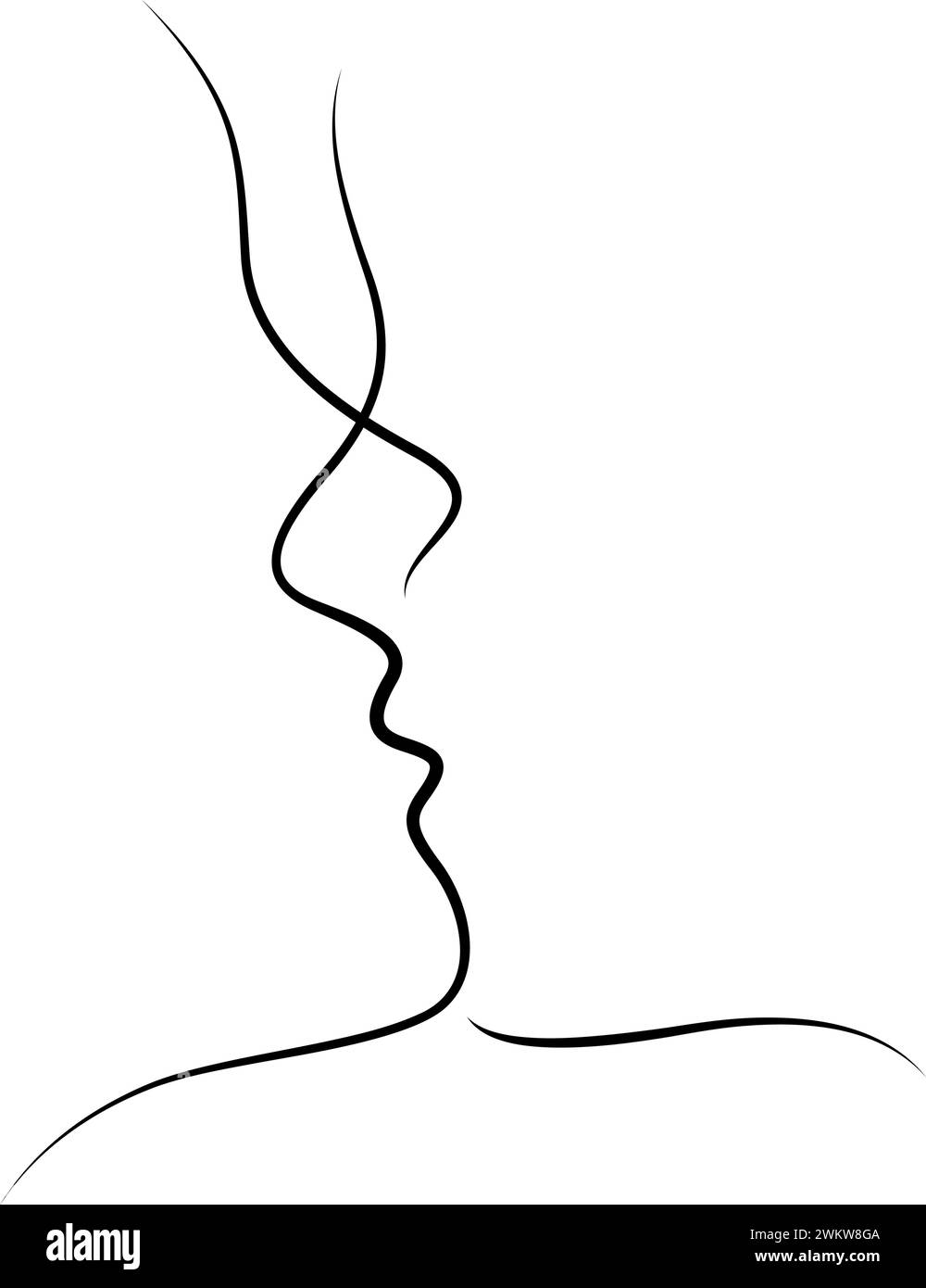 Kiss Face Simple Drawing