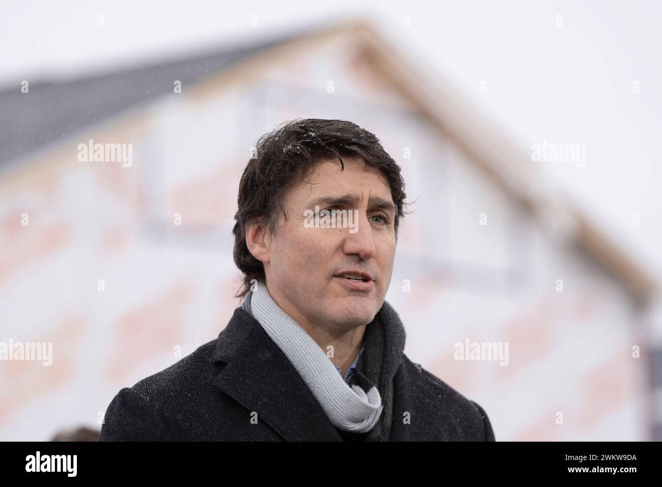 Canada Prime Minister Justin Trudeau makes an announcement on housing ...
