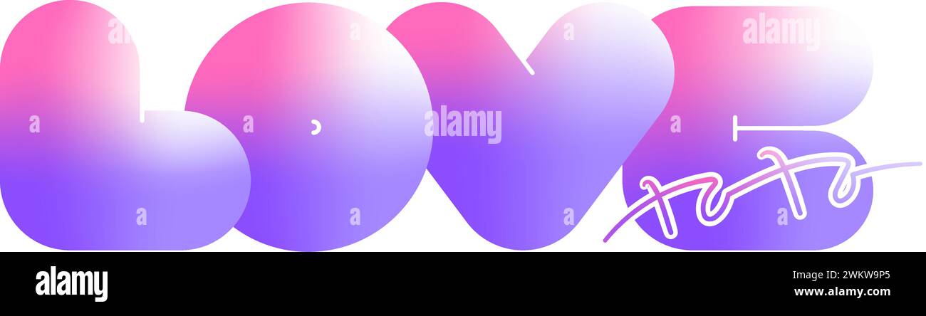 love xoxo lettering design sweet concepts bold style and gradient ...