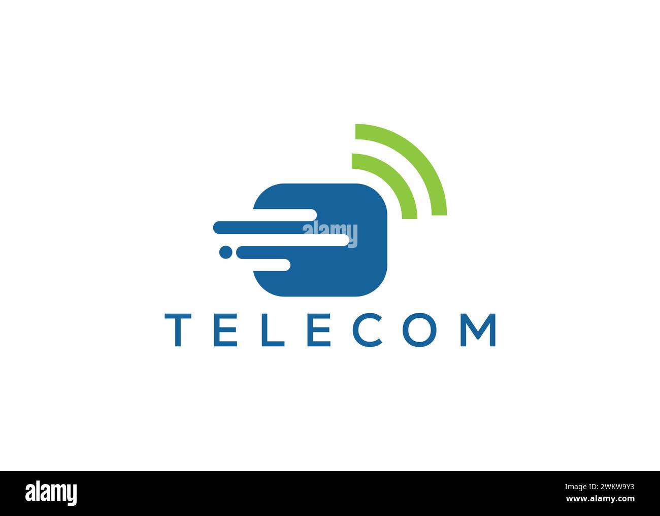 Minimalist dynamic telecom logo design vector template. Modern ...