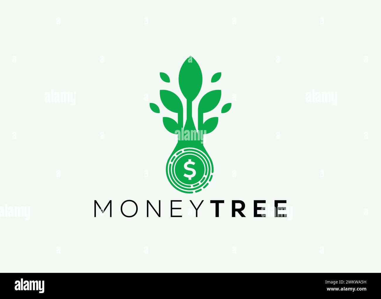 Minimalist Money tree logo design vector template. Money grow ...