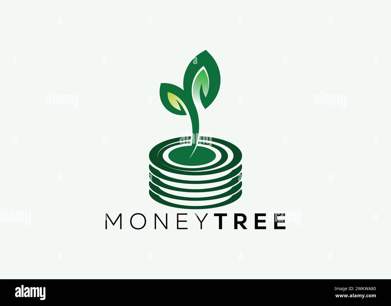 Minimalist Money tree logo design vector template. Money grow ...