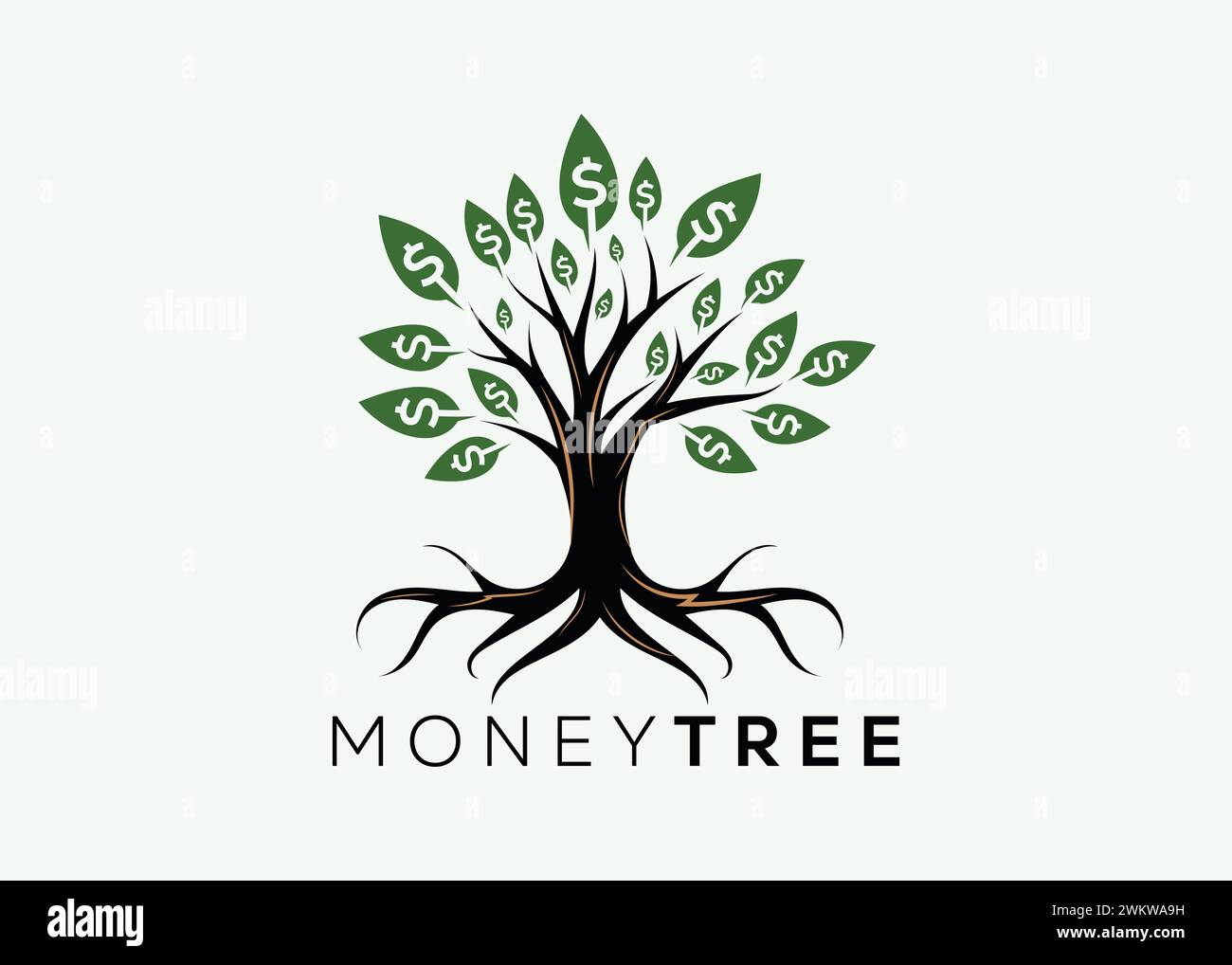 Minimalist Money tree logo design vector template. Money grow ... Minimalist Money tree logo design vector template. Money grow ...