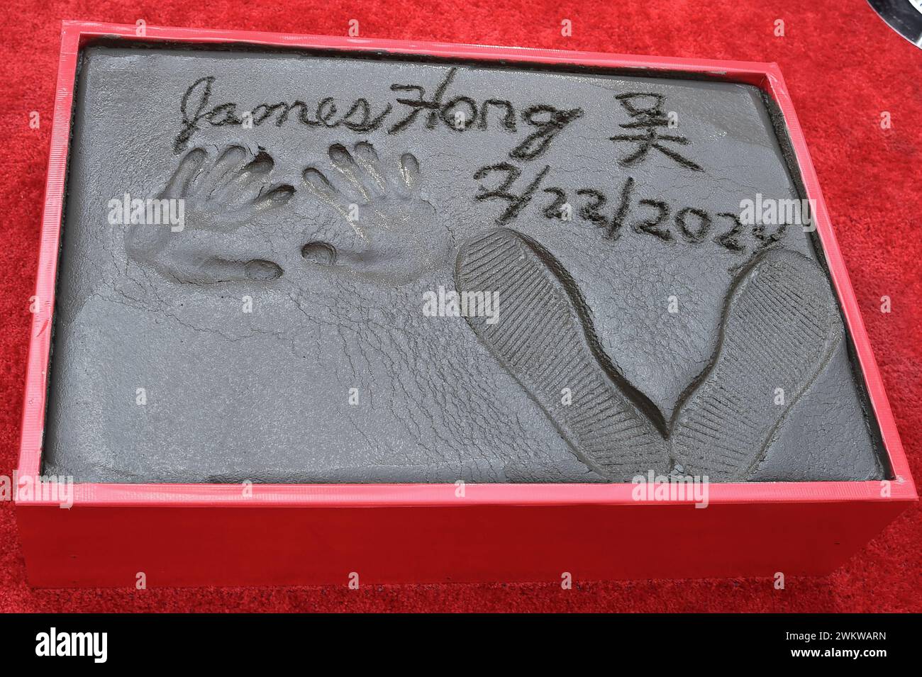 James Hong's hand and footprints in cement during a hand and footprint ...