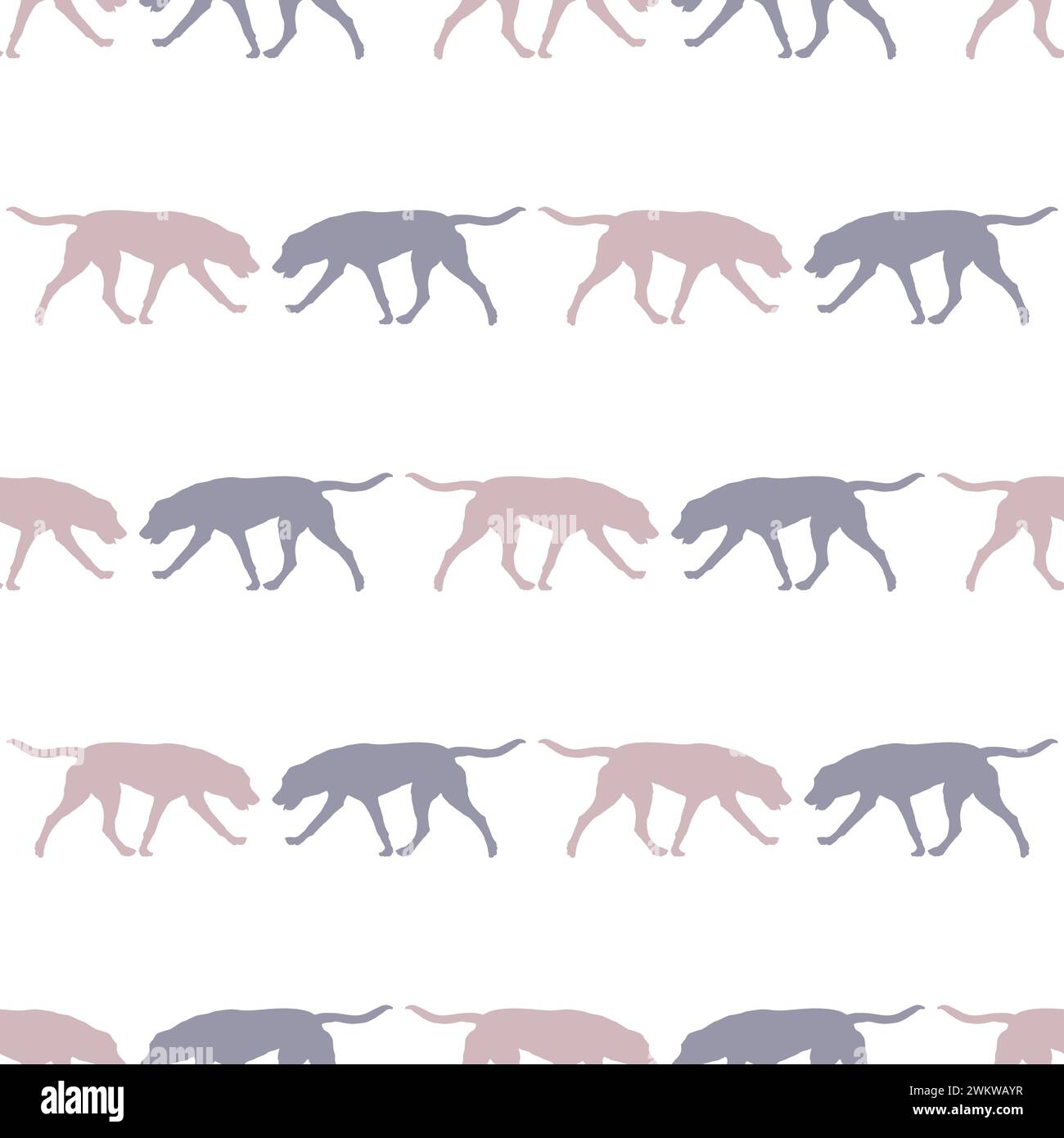 Seamless pattern. Running russian hound isolated on a white background ...