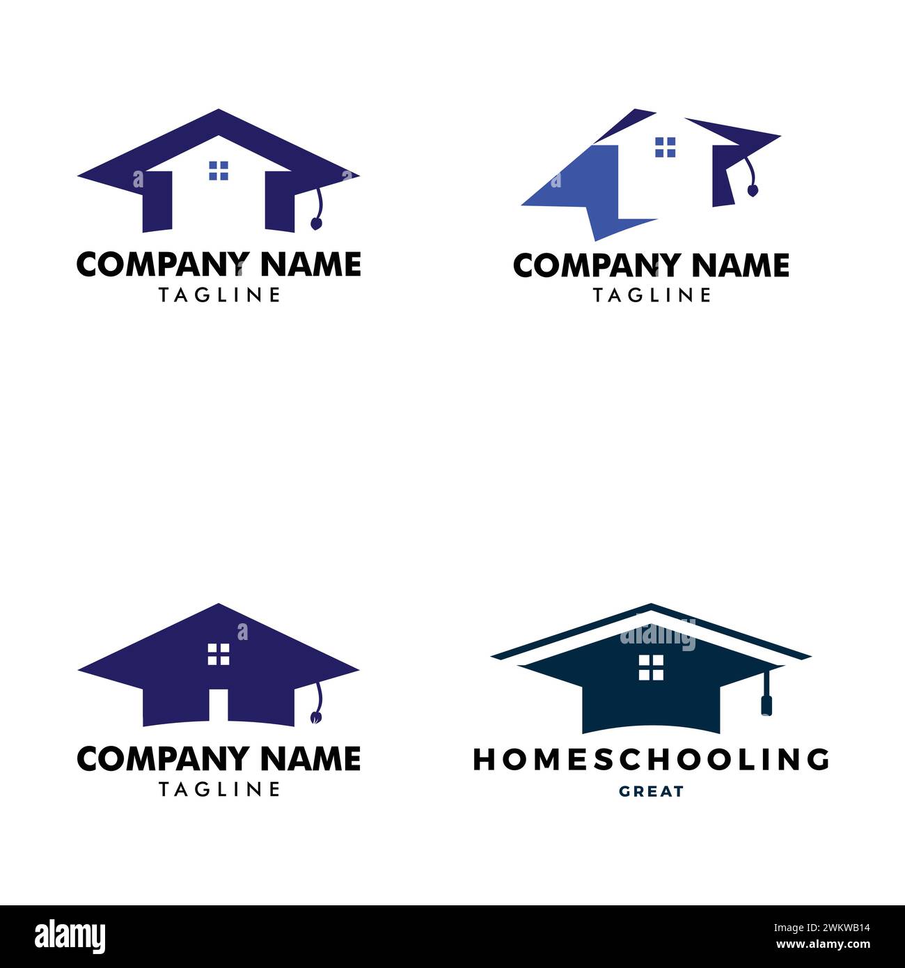 Set of Homeschooling Icon Logo Design Template Stock Vector Image & Art ...