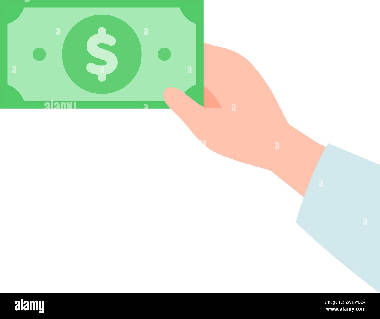 hand holding dollar bill. Vector illustration that is easy to edit ...