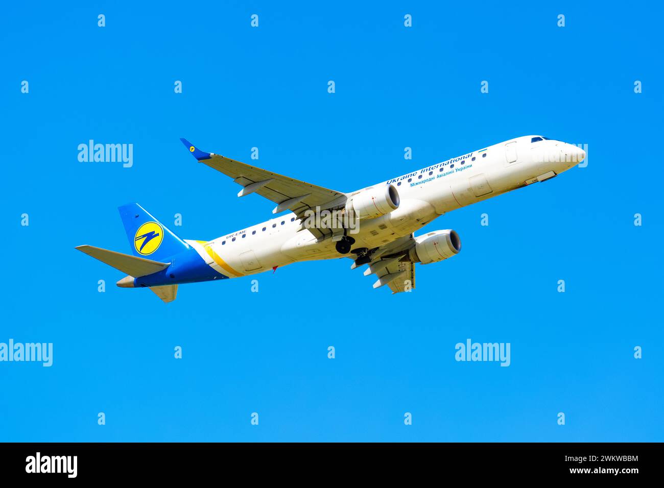 Boryspil, Ukraine - June 21, 2021: Airplane Embraer E190 (UR-EME) of ...