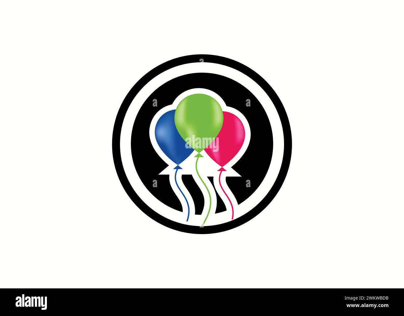 Minimalist 3D Colorful balloon logo design vector template. Balloons ...