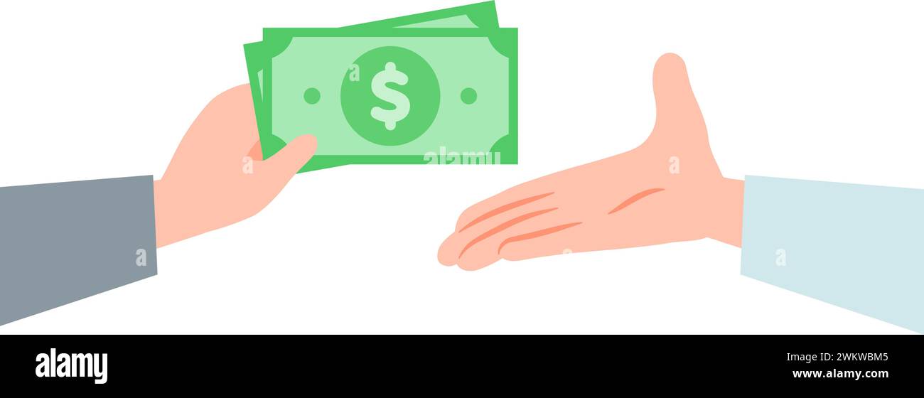 Scene of receiving money. Vector illustration that is easy to edit ...