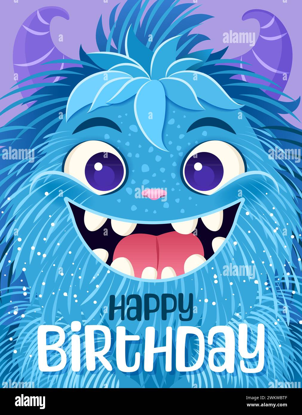 Happy Birthday greeting card or Monster party invitation Stock Vector ...