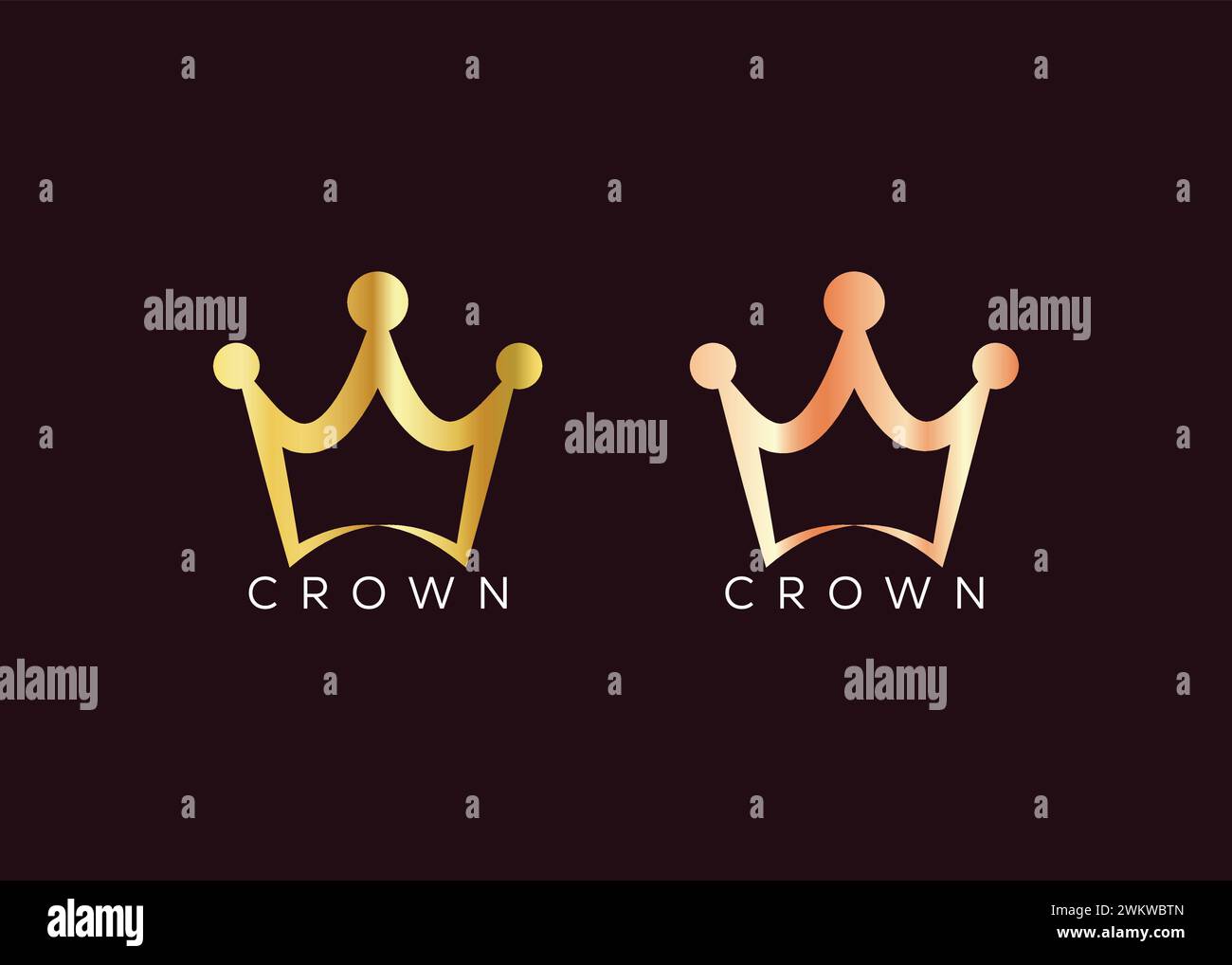 Minimalist Gold crown logo design vector template. Luxury kings crown ...