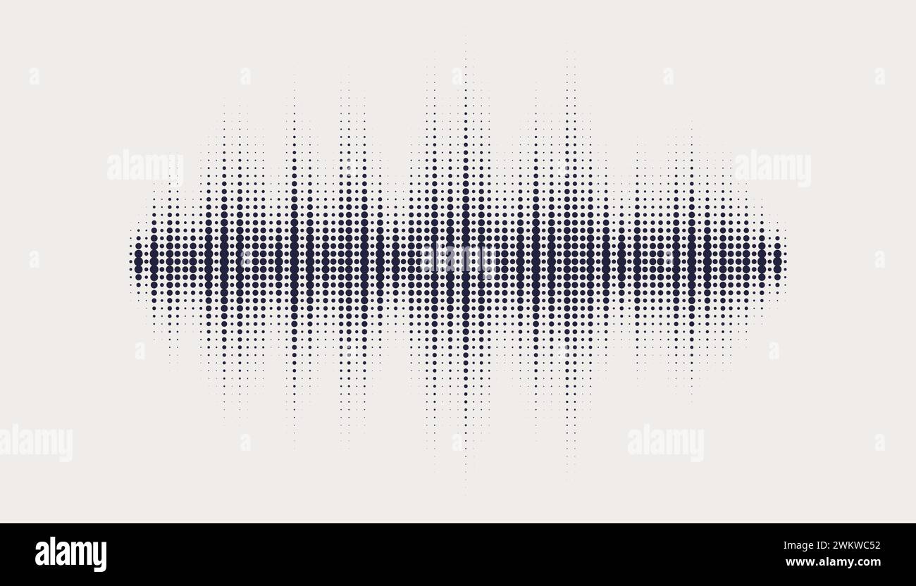 Halftone Pattern Audio Waveform Sound Wave Spectrum Abstract Dotted