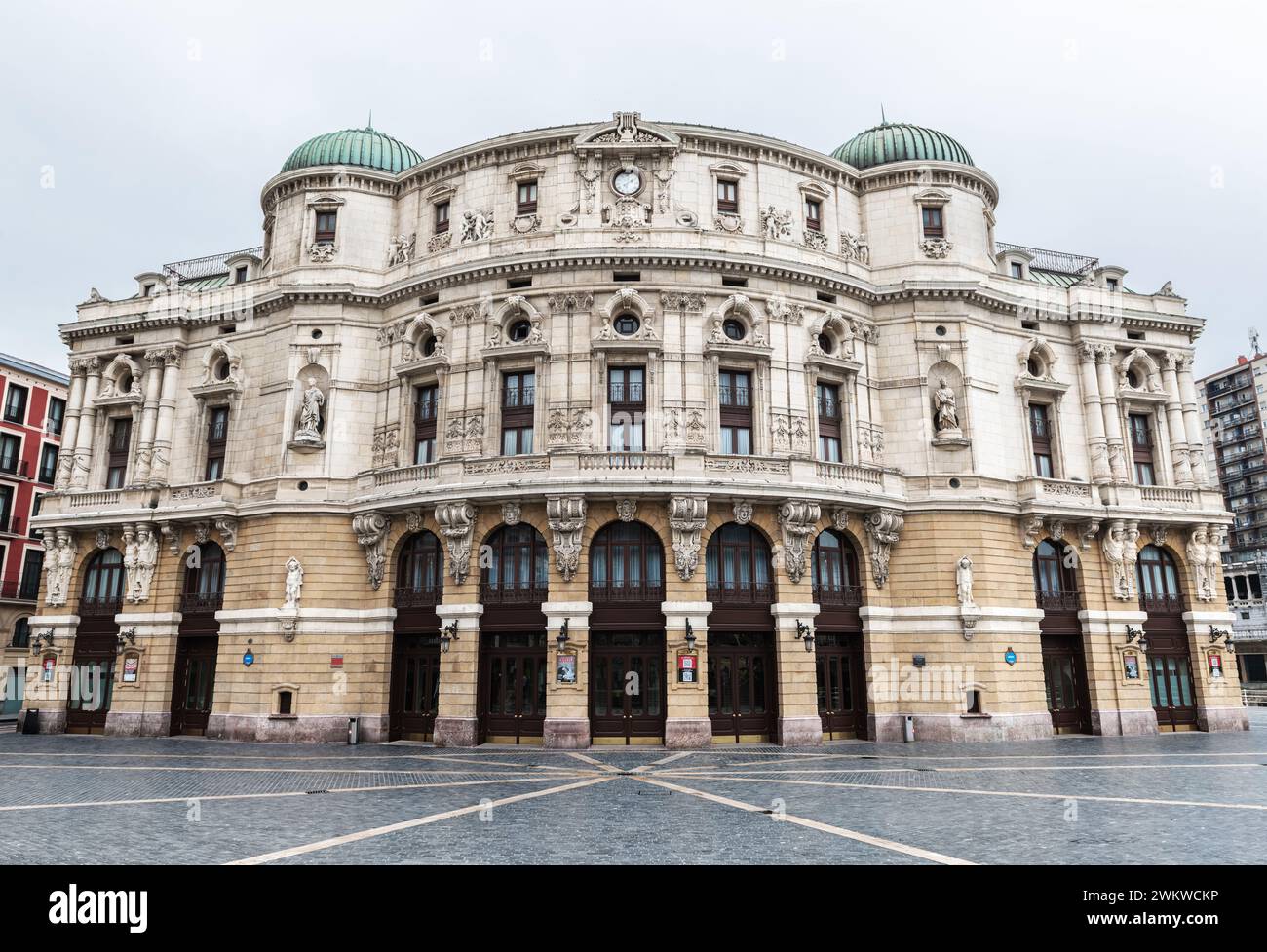 BILBAO, SPAIN - JUNE 14, 2023: Main entrance to the Teatro Arriaga ...