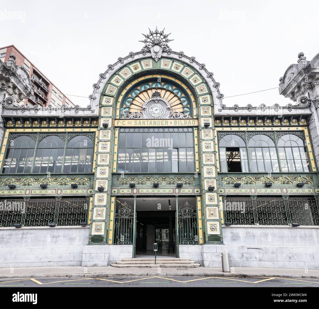 BILBAO, SPAIN - JUNE 14, 2023: Facade of the Abando Indalecio Prieto ...