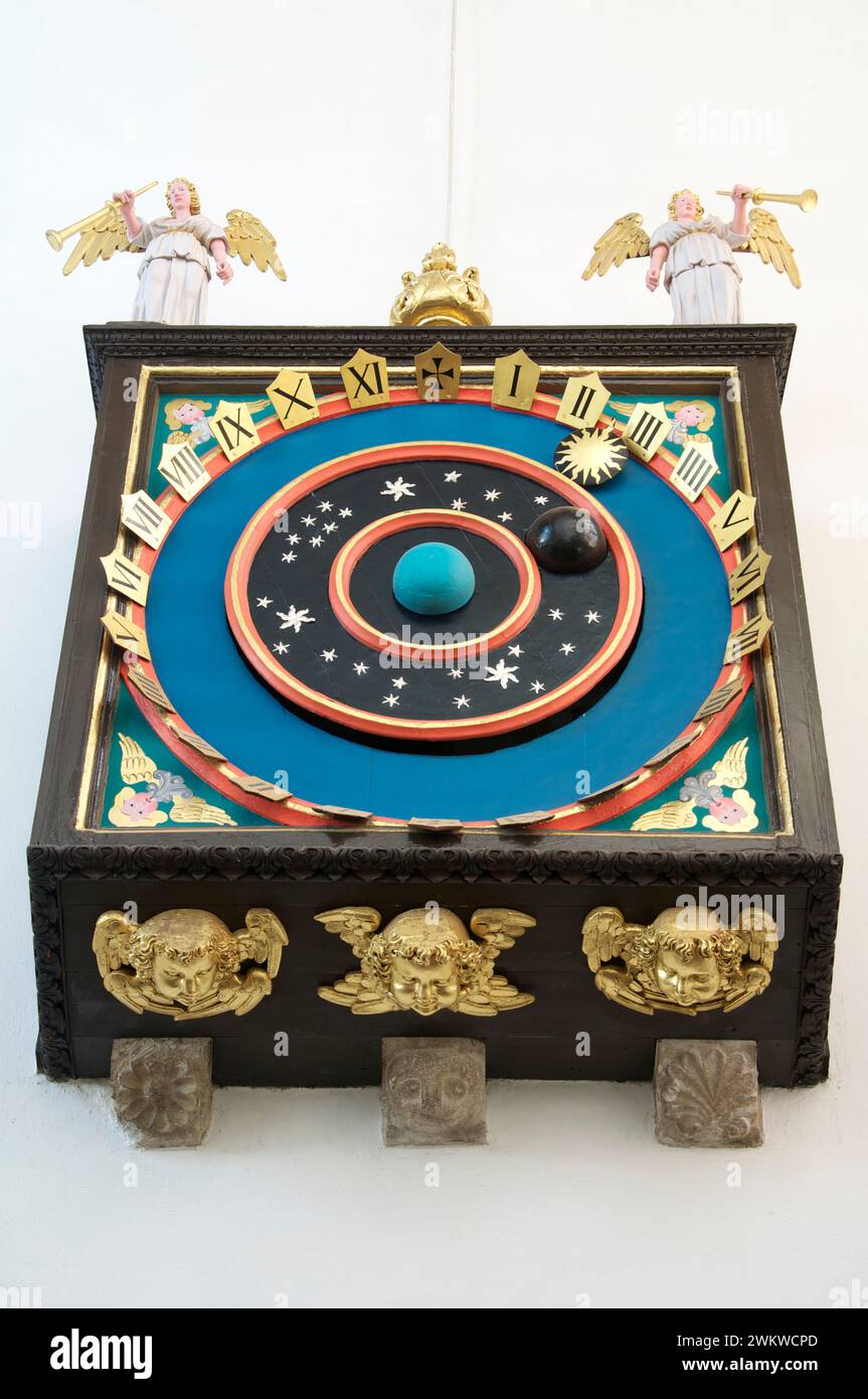 The 14th century Wimborne Minster astronomical clock, one of the oldest ...