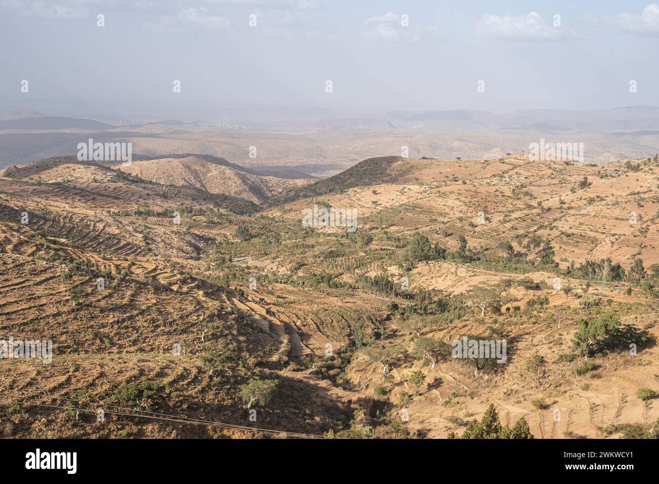 In the highlands of Abyssinia, village in the Semien Mountains, Street ...